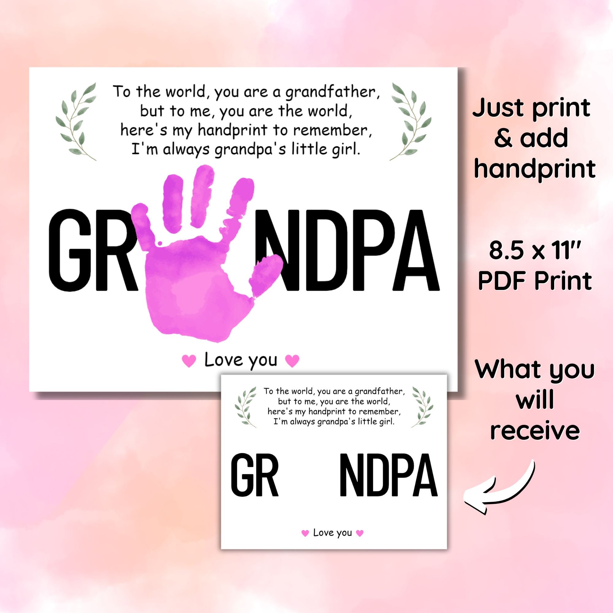 Father's Day Printable for Grandpa From Granddaughter, Grandpa ...