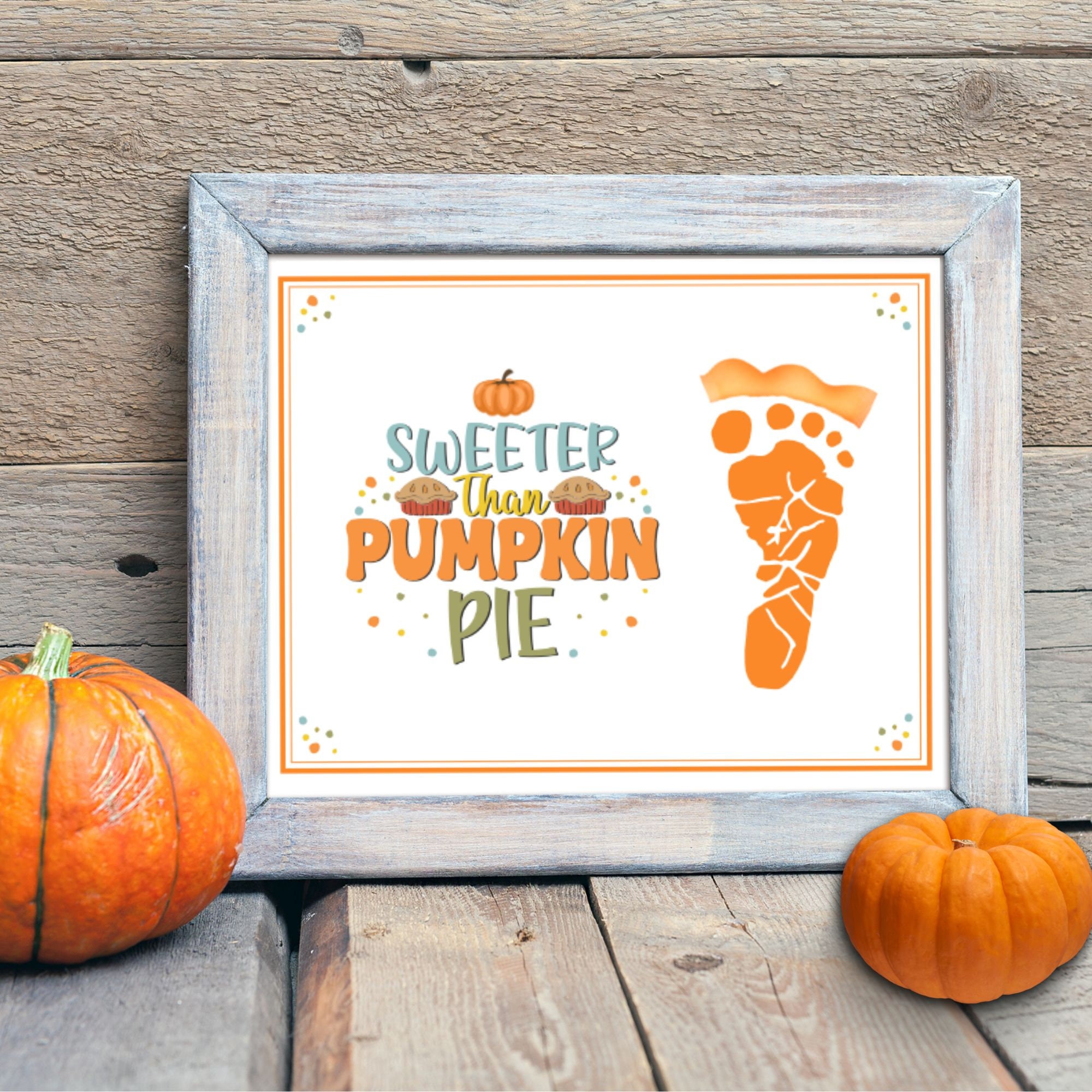 Pumpkin Pie Footprint Craft, Baby Footprint Art, Printable Keepsake ...