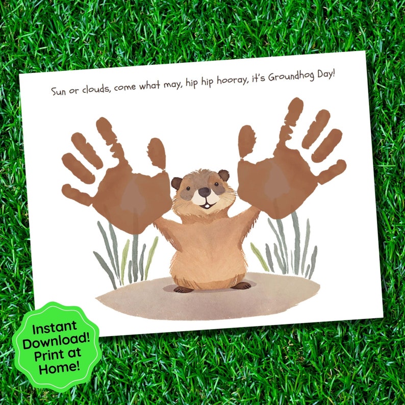 Groundhog Day Handprint Craft for Toddlers, Classroom Activity for ...