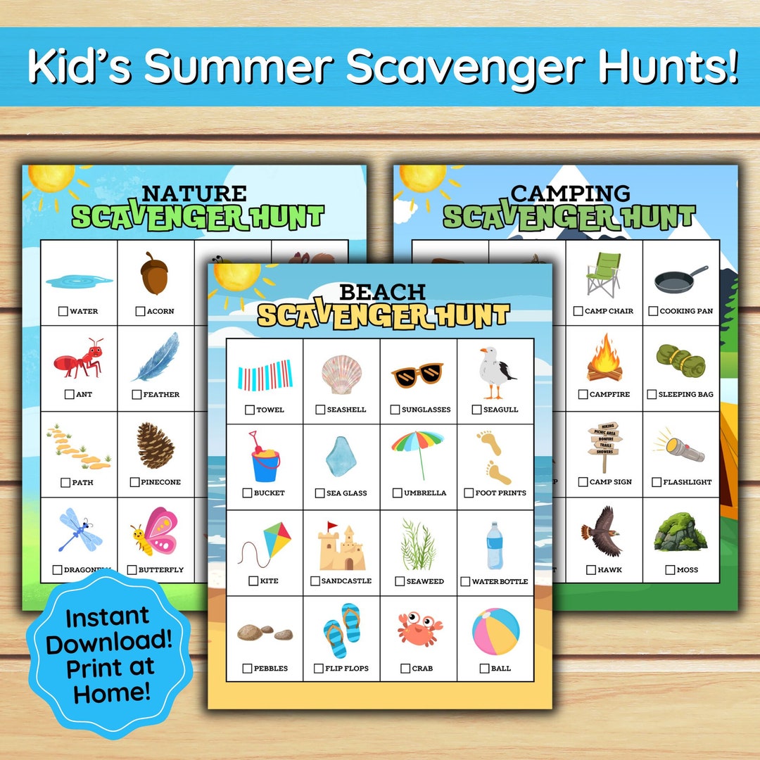 Scavenger Hunt for Kids, Nature Scavenger Hunt, Beach Scavenger Hunt ...