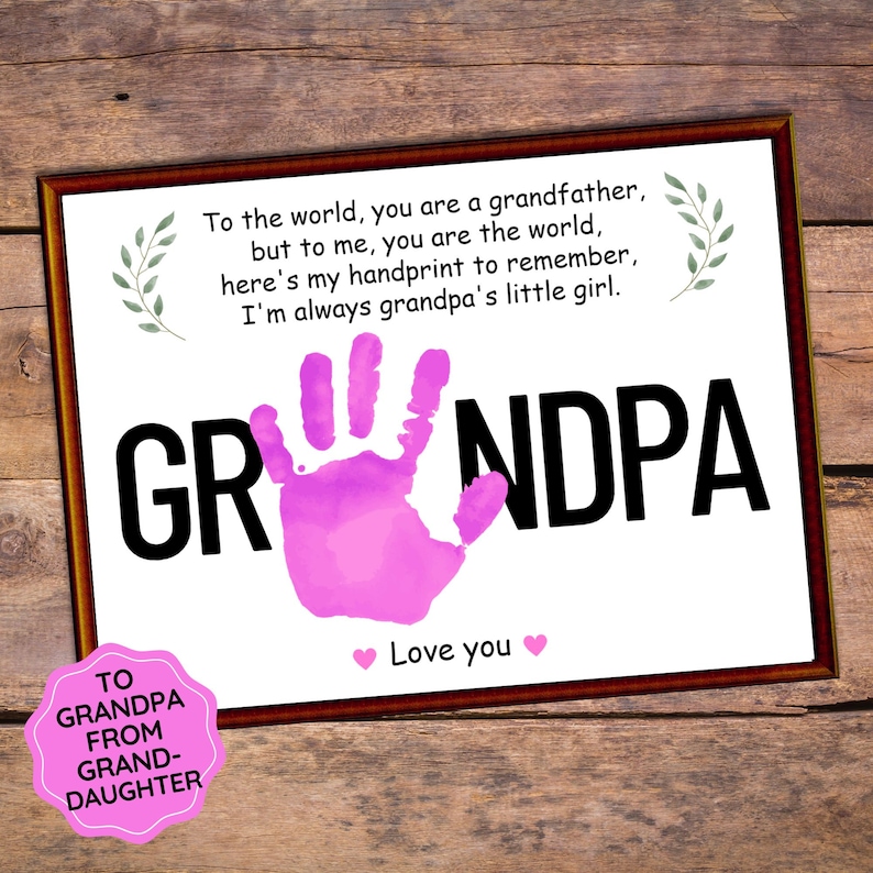 Father's Day Printable for Grandpa From Granddaughter, Grandpa ...