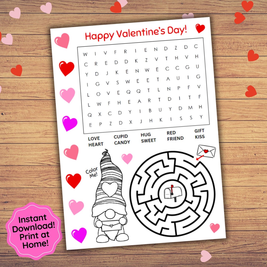 Valentines Day Cards for Kids Printable, Classroom Valentines Treat ...