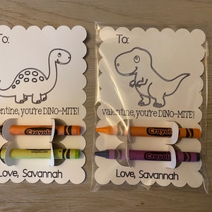 Dino-mite Valentine Coloring Cards - Etsy