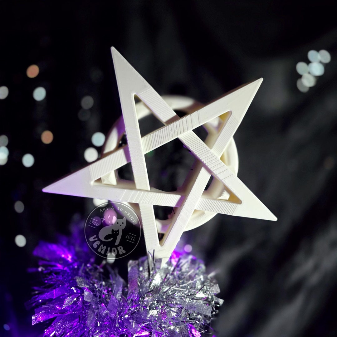 3D Pentagram Christmas Tree Topper // Gothic Hexmas Halloween Yule ...