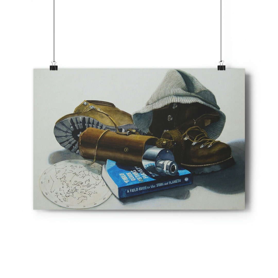 Hiking Gear Art Print, Still Life Illustration by Alan Okamoto - Etsy
