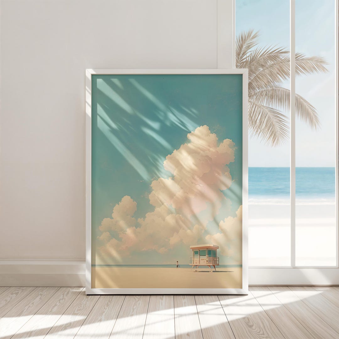 Retro Beach Wall Art Digital Download Coastal Printable Decor Vintage ...