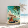 Retro Beach Wall Art Print Digital Download Vintage Surf Station Wagon ...