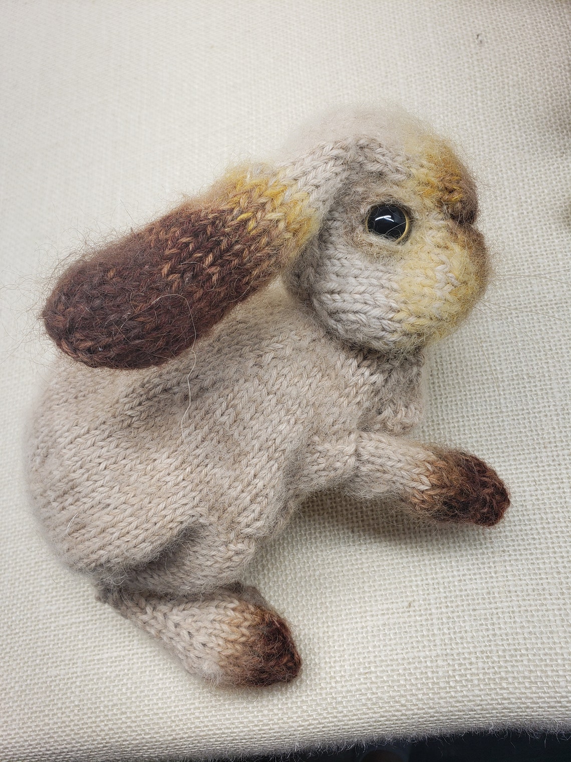 Realistic Knitted Poseable Plush Sable Point Lop Bunny Rabbit Custom ...