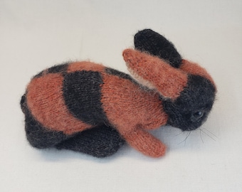 Felted Rabbit, Harlequin Bunny, Handmade Animal - Etsy