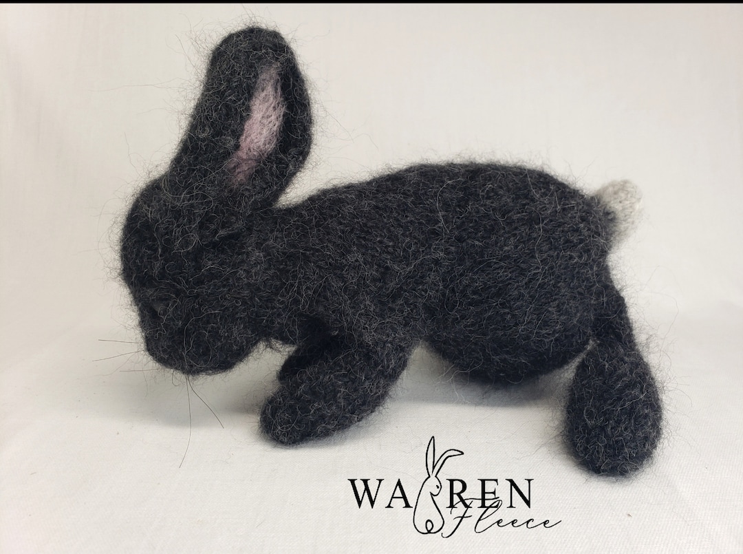 Realistic Knitted Black Holland Lop Fully Poseable Bunny Rabbit Custom ...