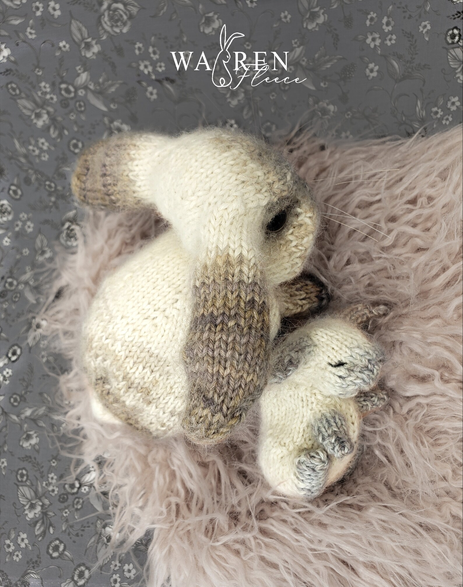 Realistic·• Knitted • Frosty Sable Holland Lop With Silver Bunny Rabbit ...