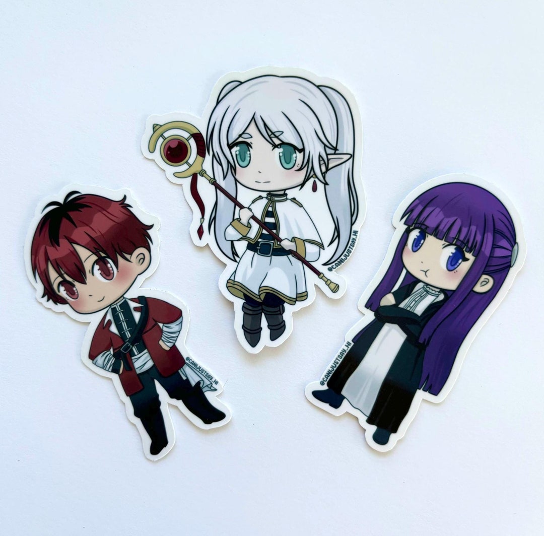 Frieren, Fern, and Stark Chibi Stickers - Etsy