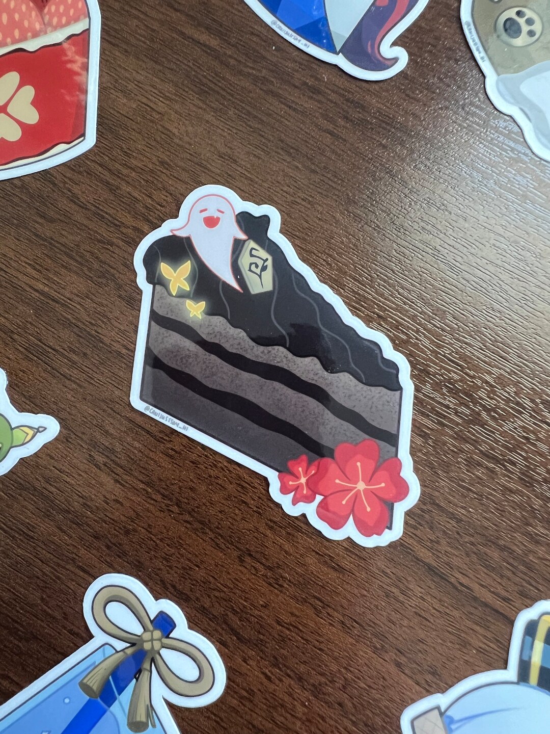Genshin Impact Hu Tao Chocolate Cake Sticker - Etsy
