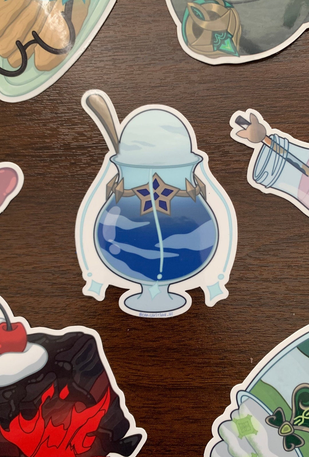 Genshin Impact Layla Blue Raspberry Ice Cream Float Sticker - Etsy
