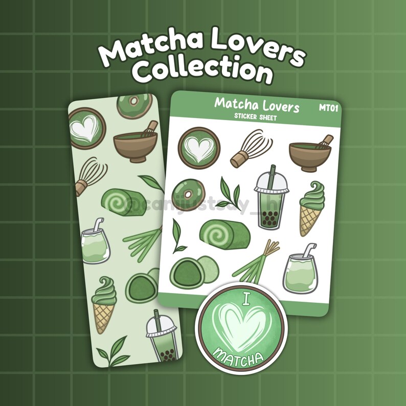 Matcha Lovers Matte Sticker Sheet - Etsy