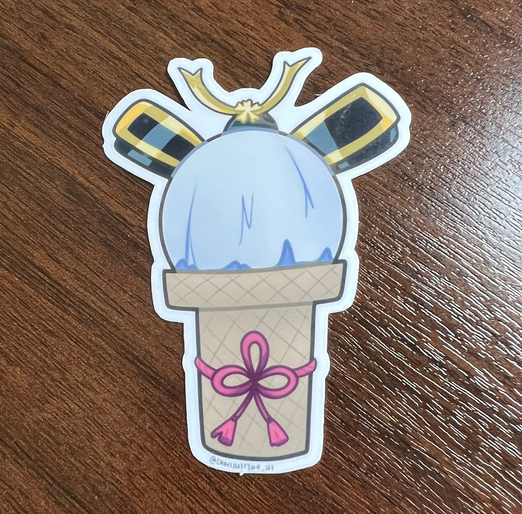 Genshin Impact Ayaka Ice Cream Sticker - Etsy
