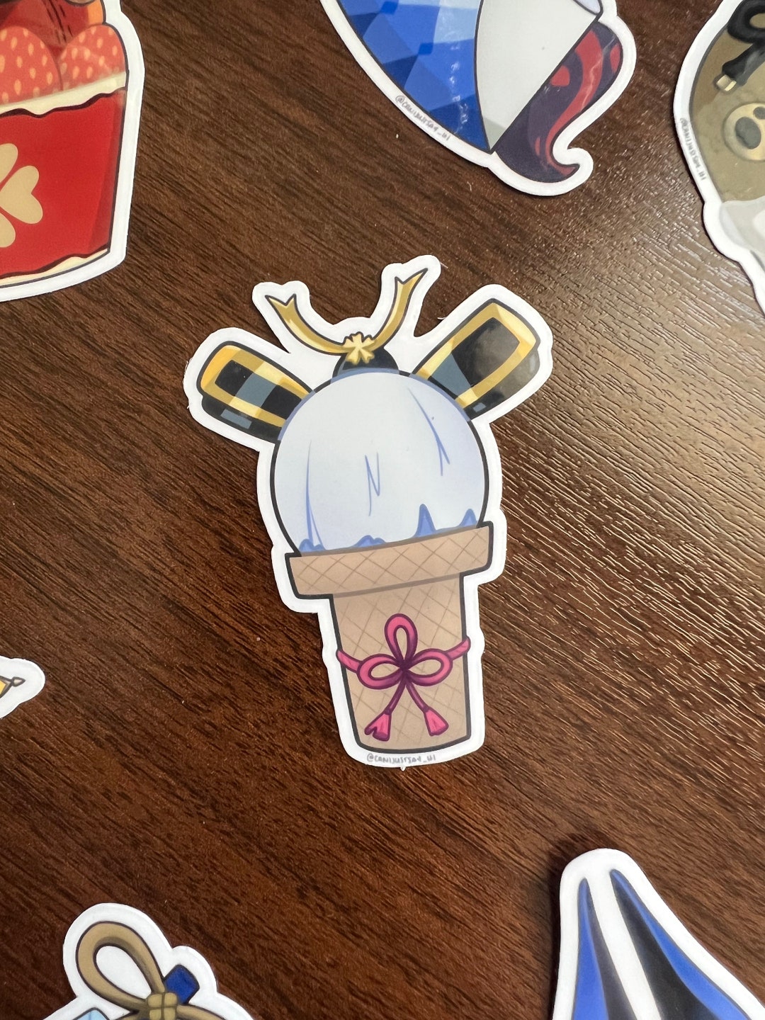 Genshin Impact Ayaka Ice Cream Sticker - Etsy