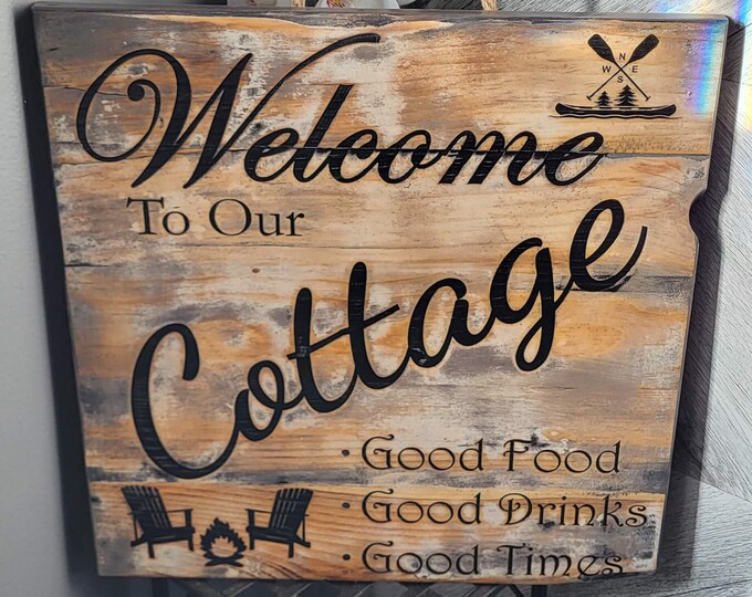 Custom Outdoor Cottage Sign | Wooden Anniversary Gift | Personalized ...