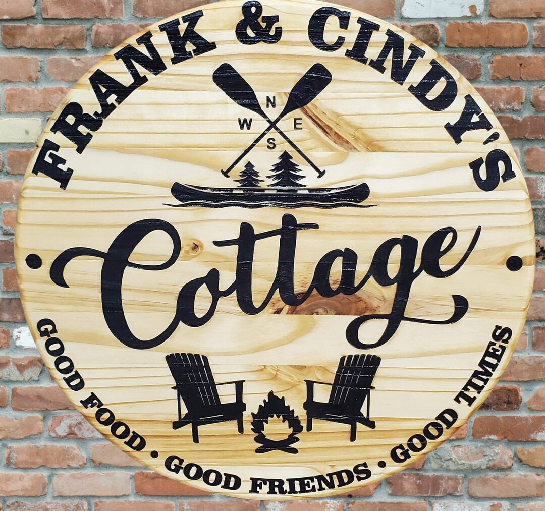 Outdoor Wooden Cottage Sign, Custom Cottage Sign, Wood Sign, Welcome ...