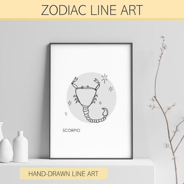 Scorpio Line Art - Etsy