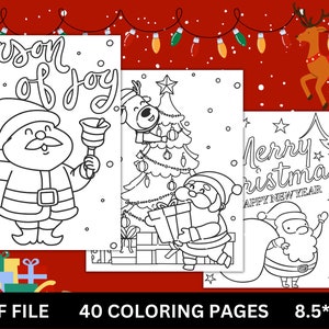 40 Christmas Coloring Pages for Kids, Printable Pages for Kids, Digital ...