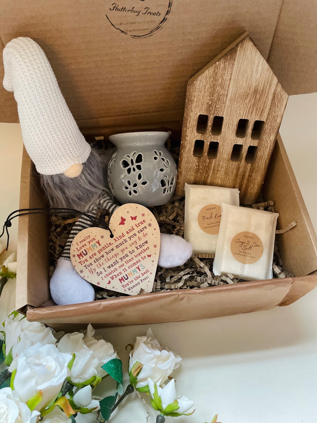 Mummy Gift Box | Wooden Love Heart Hamper for Mum | Hygge Pamper Gifts ...