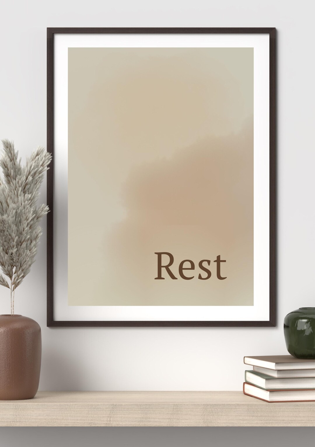 Rest Printable Wall Art | Neutral Calm Text Print | Minimal Wellness ...