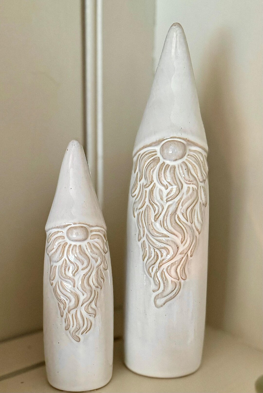 Tall Neutral Ceramic Christmas Gonk Set Ceramic Christmas Ornaments ...