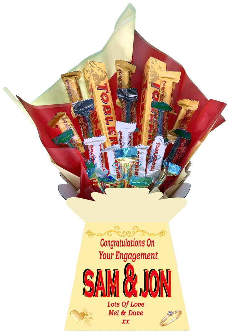 Personalised Toblerone Chocolate Bouquet/hamper/gift (birthday ...