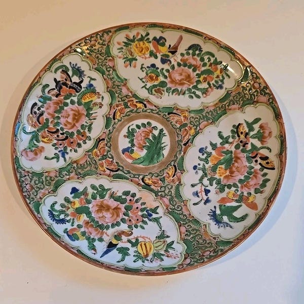 Rose Medallion Plates 8 - Etsy