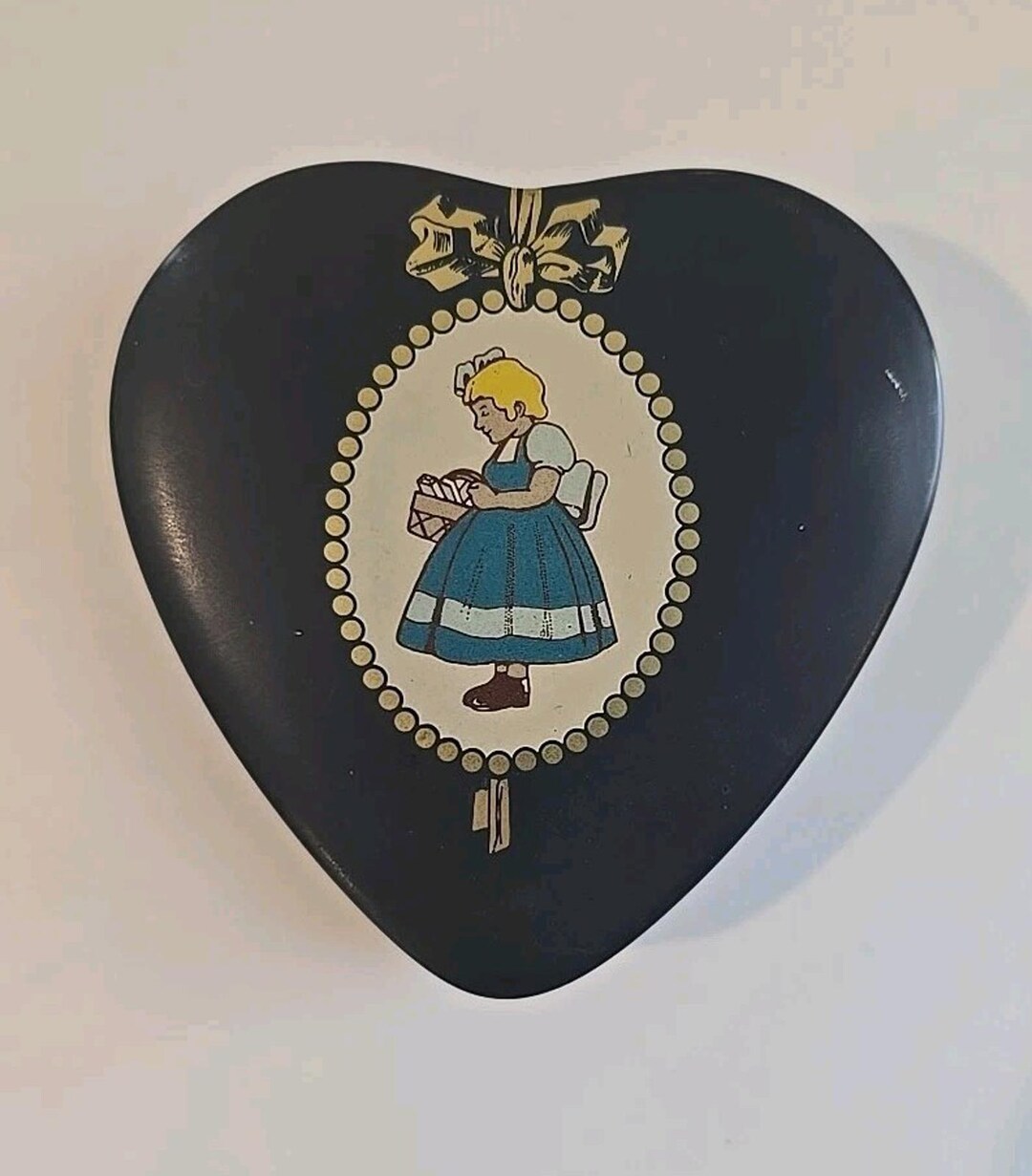 RARE Vintage Irma Girl Danish Heart Shaped Tin Canister - Etsy