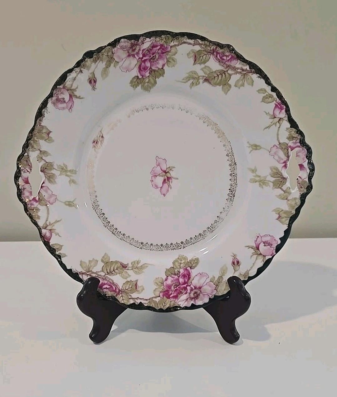 JTC Malmaison Jager Thomas & Co 10.5" Plate Pink Flowers C 1872-1898 - Etsy