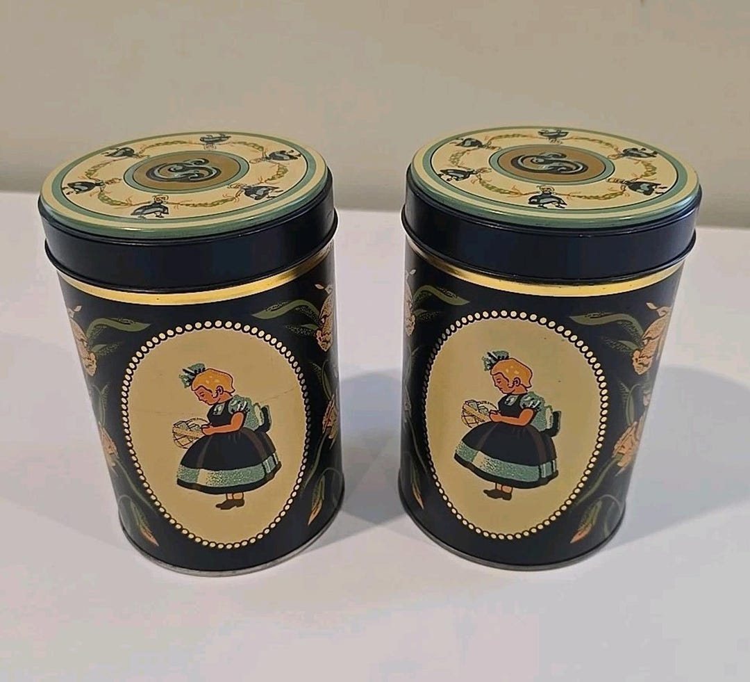 RARE Vintage Irma Girl Danish Cookie Tin Canister Set of 2 - Etsy
