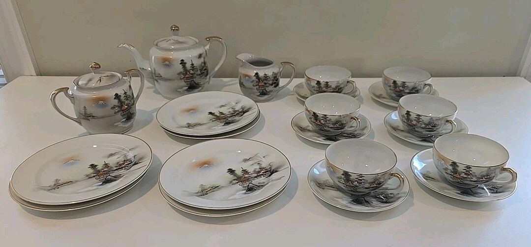 Lithophane Hayasi Kutani Fine Bone China Tea Cup and Saucer Hand ...