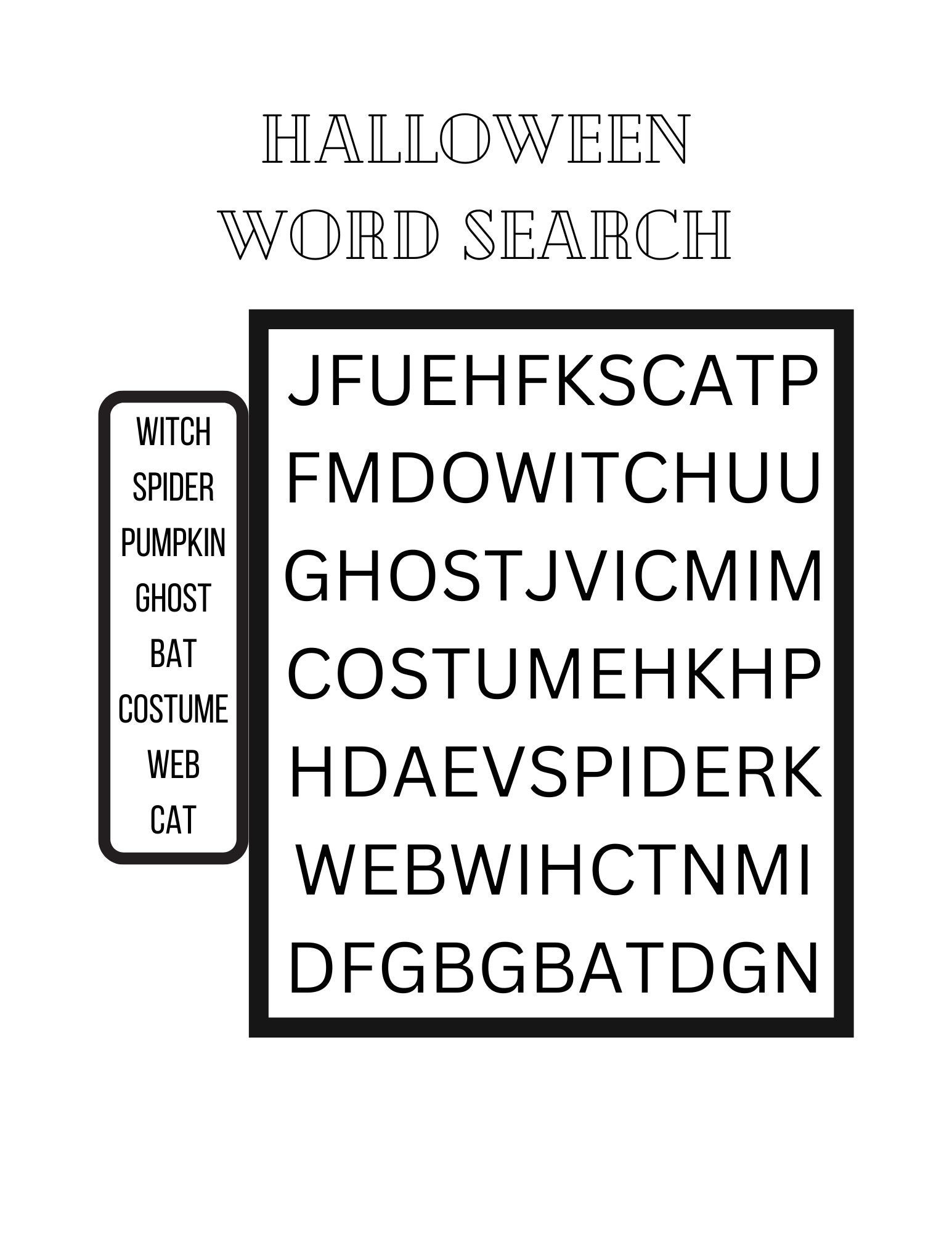 Halloween Activity Pages for Kids Coloring Pages, Word Search, Mazes ...