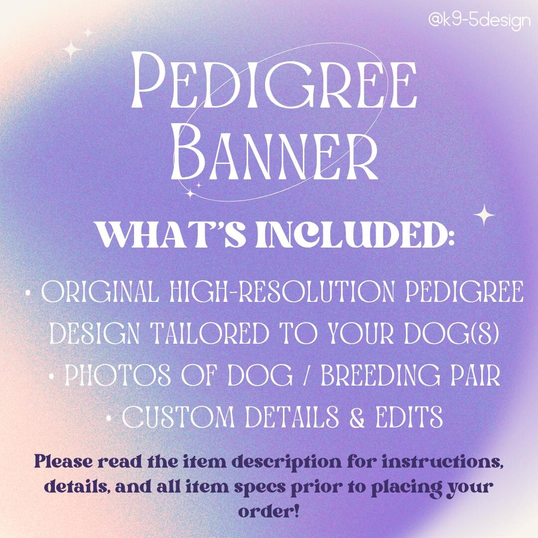 Custom Dog Pedigree Banner: Dog Breeder Advertising Graphics - Etsy