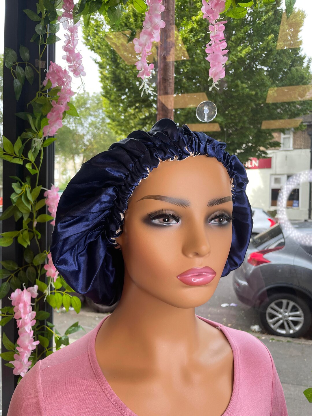 Lux Adjustable Strap Hair Bonnet, Double-lined Luxury Satin Inside and ...