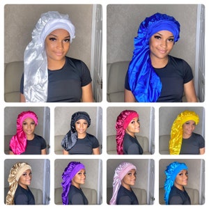 Extra Long Lux Hair Bonnet - Luxury Satin Single Lined & Soft ...