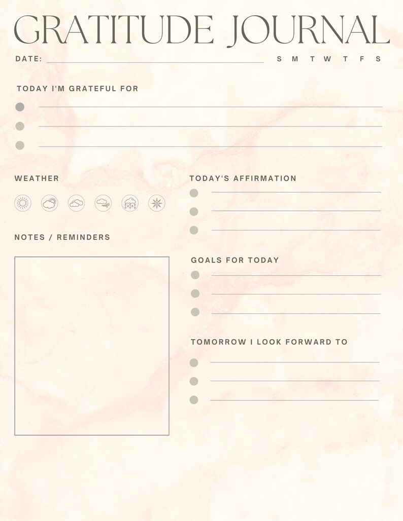 Digital Download Simple Gratitude Journal - Etsy