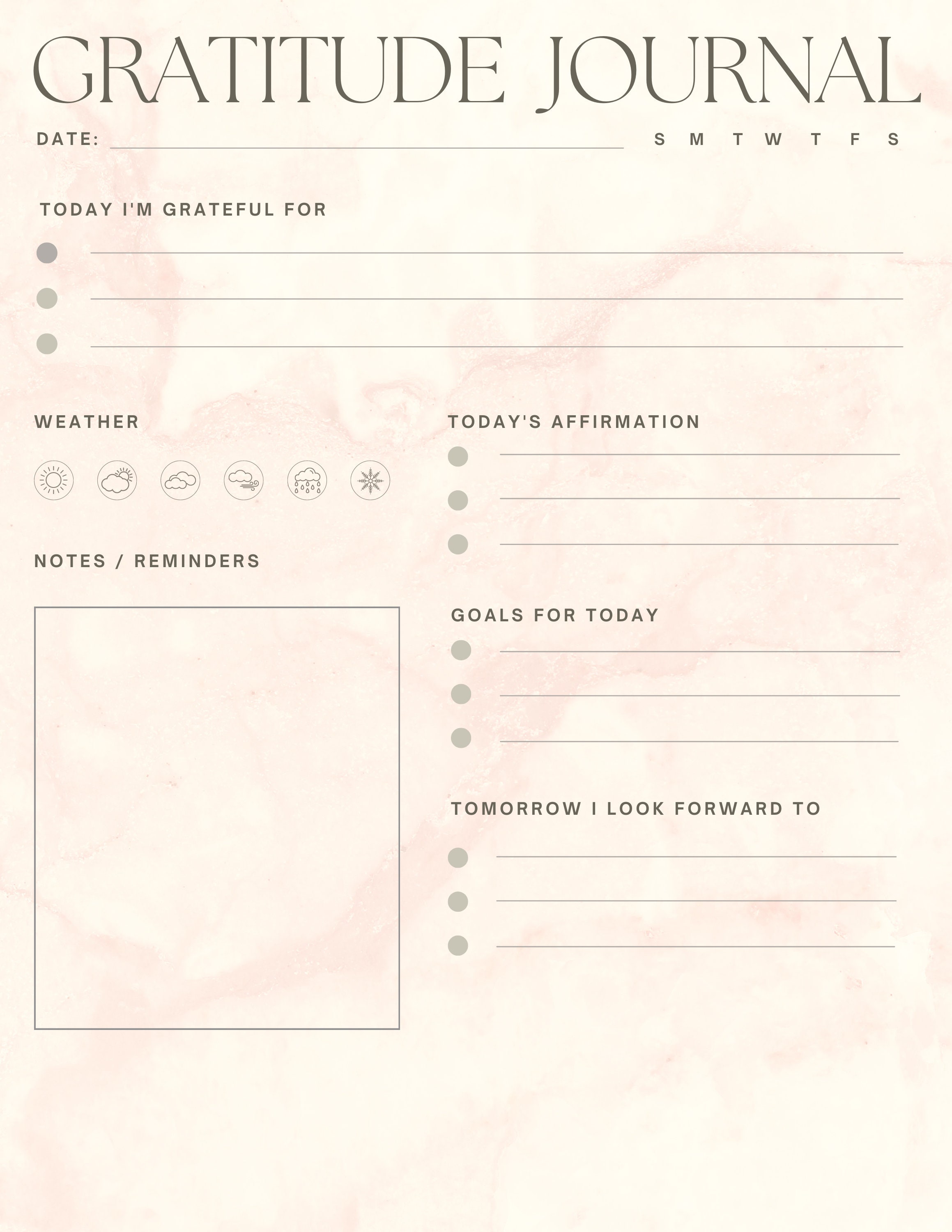 Digital Download Simple Gratitude Journal - Etsy