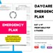 DAYCARE EMERGENCY PLAN, Child Care Center, Daycare Forms / Perfect for ...