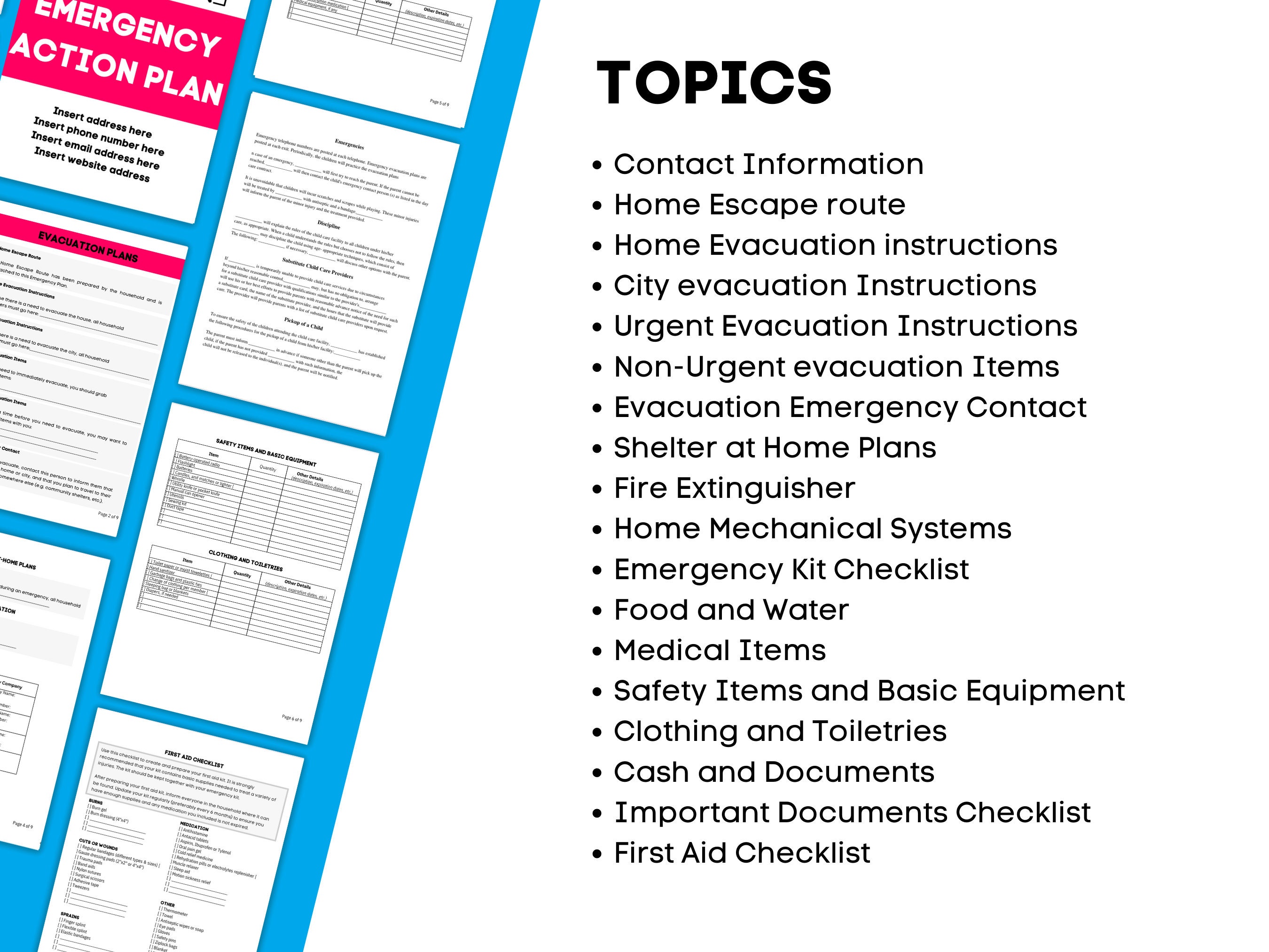 DAYCARE EMERGENCY PLAN, Child Care Center, Daycare Forms / Perfect for ...