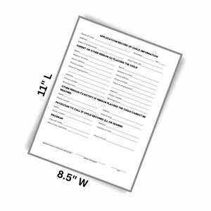 DAYCARE ENROLLMENT FORMS/ Childcare Center Printable Daycare Contract ...