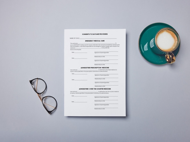 DAYCARE ENROLLMENT FORMS/ Childcare Center Printable Daycare Contract ...