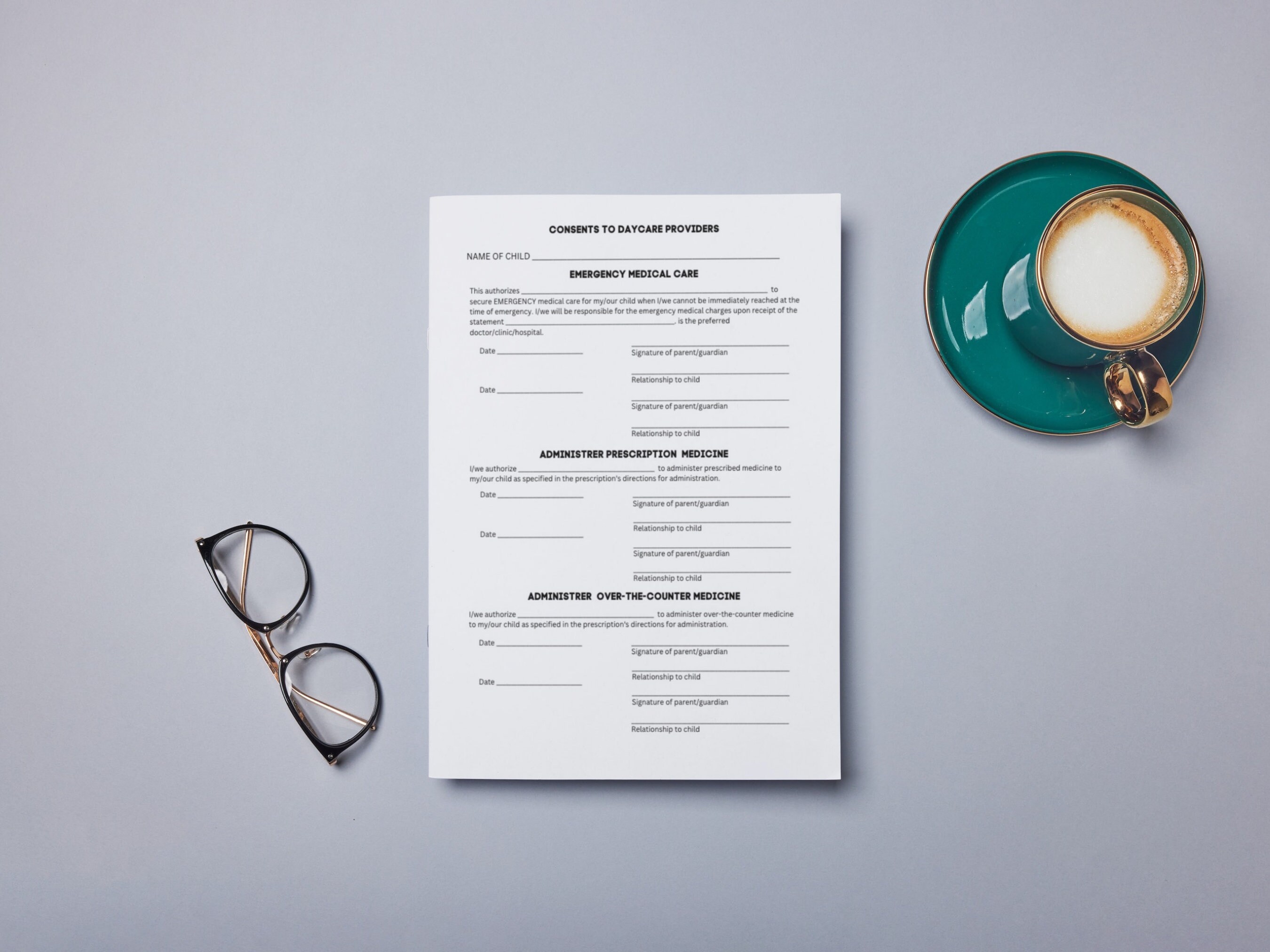DAYCARE ENROLLMENT FORMS/ Childcare Center Printable Daycare Contract ...