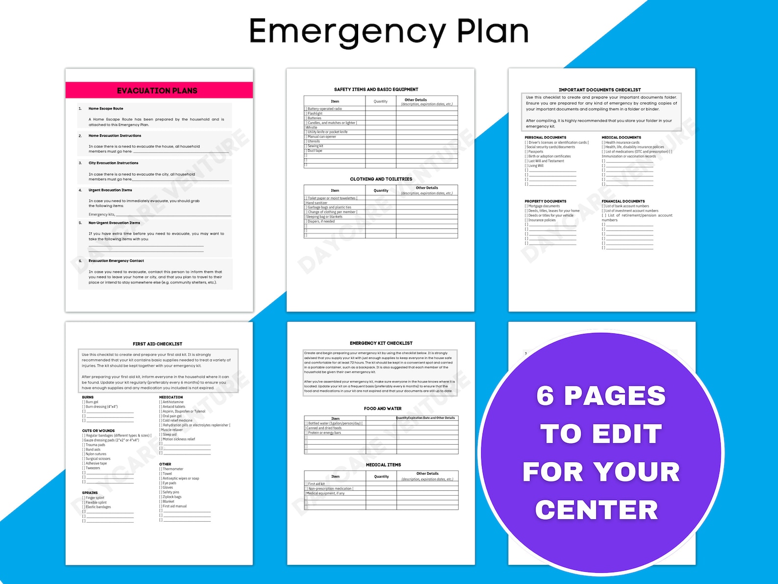 Daycare Forms Complete Package , Daycare Forms, Daycare Handbook ...