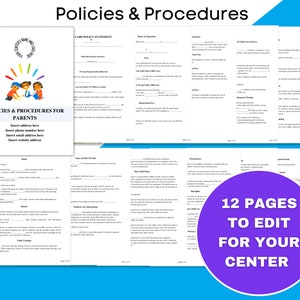 Daycare Forms Complete Package , Daycare Forms, Daycare Handbook ...