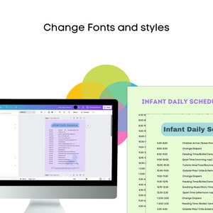 DAYCARE DAILY Schedules/childcare Center Printable Daycare Forms/infant ...