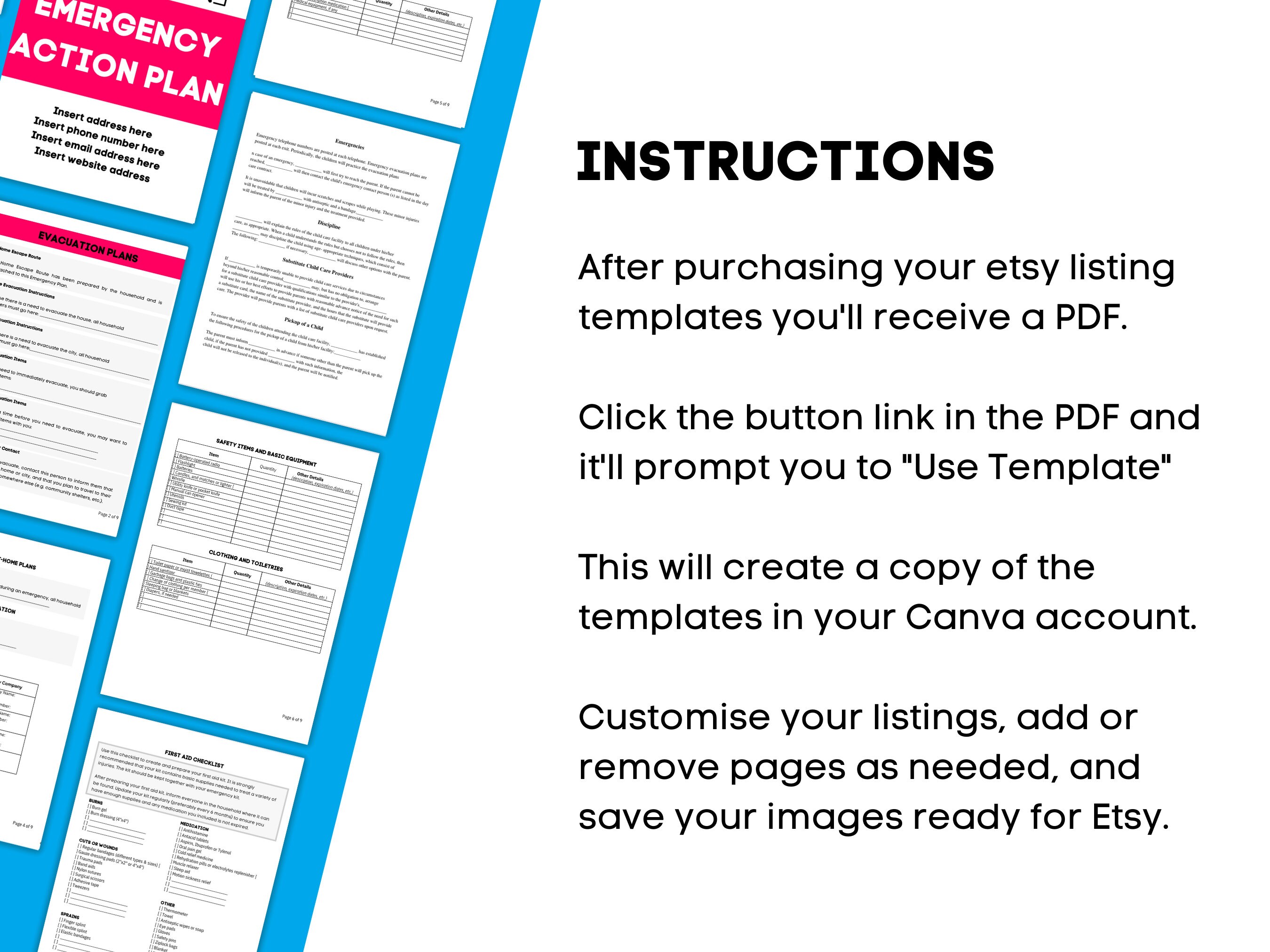 DAYCARE EMERGENCY PLAN, Child Care Center, Daycare Forms / Perfect for ...