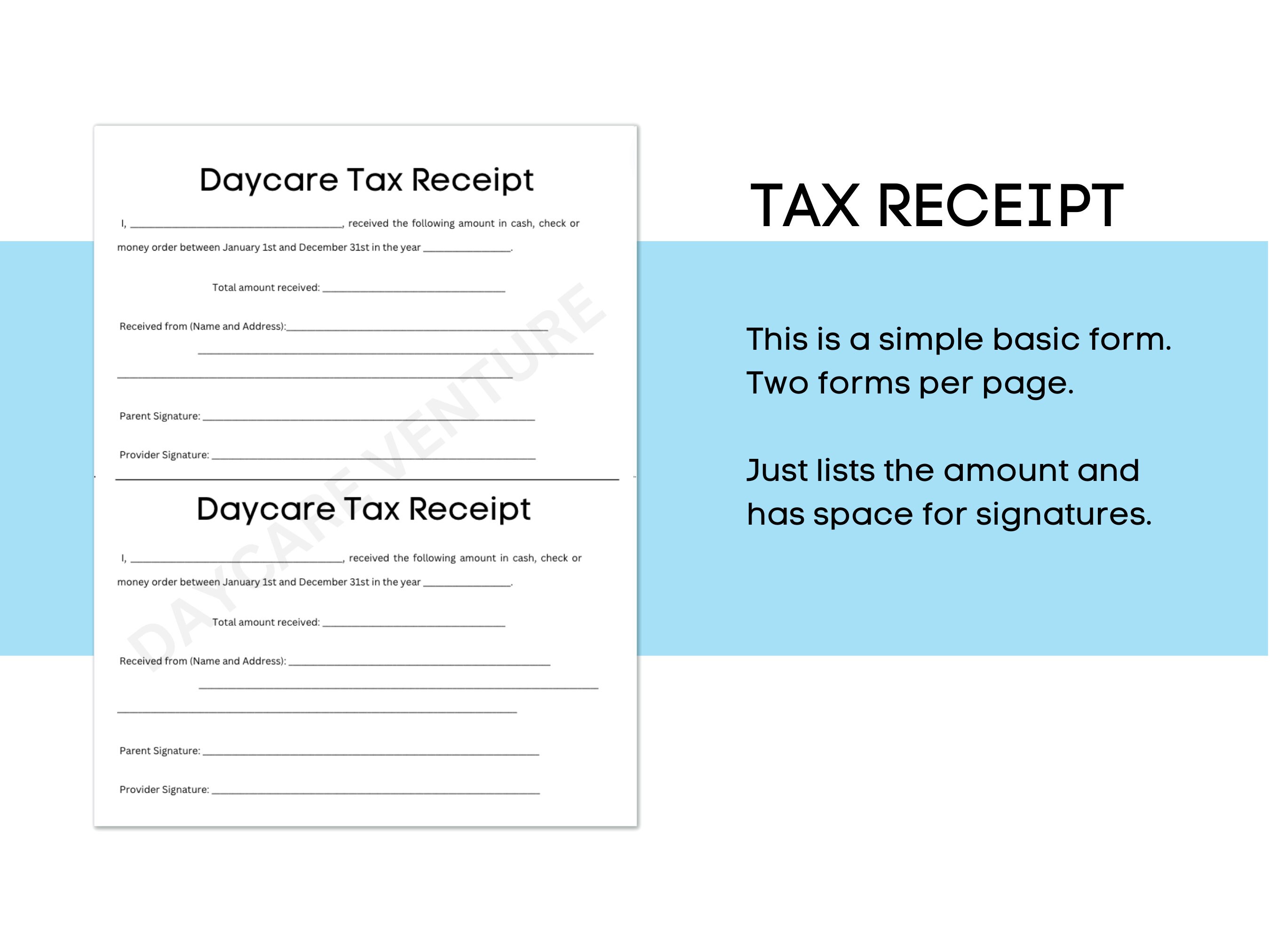 TAX STATEMENT for Childcare, Daycare, Tuition, Preschools and in Home ...